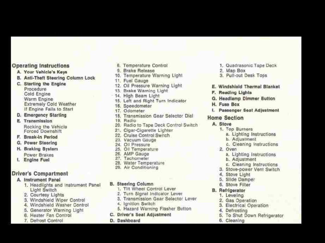 REVCON MOTORHOME Operations Manuals 625pgs With RV Service & Appliance ...