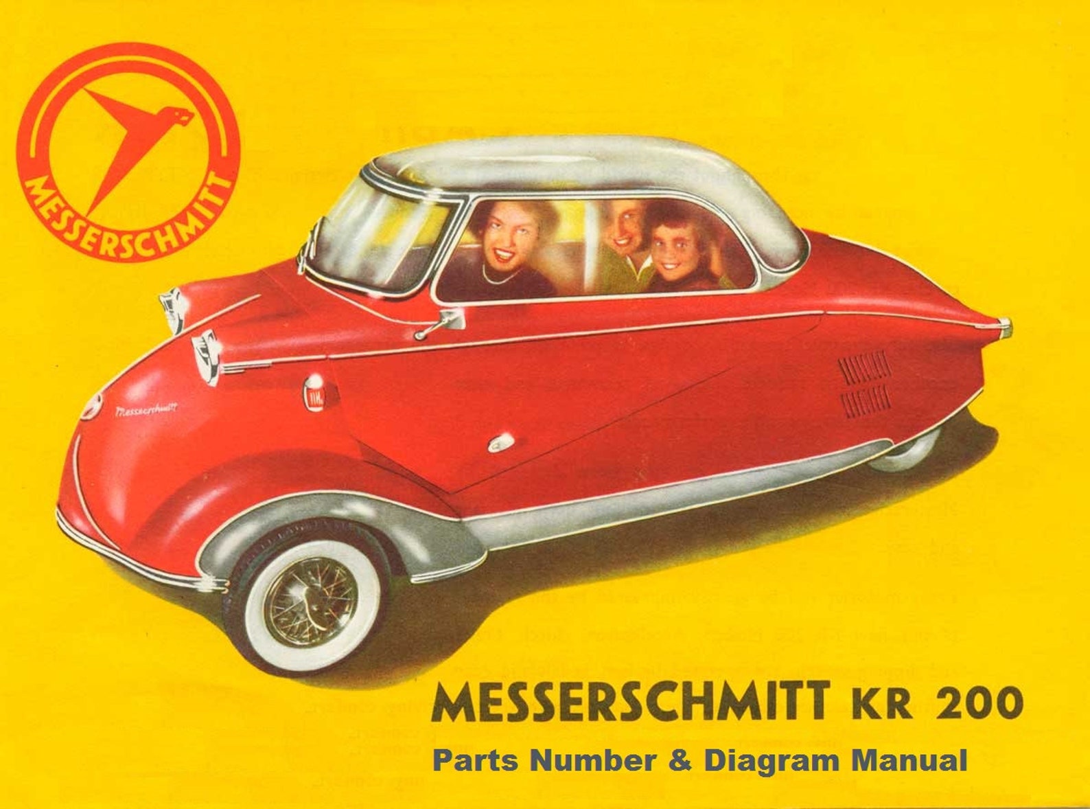 MESSERSCHMITT KR200 KR201 KR 200 201 PARTS Manuals 85pg With Exploded ...
