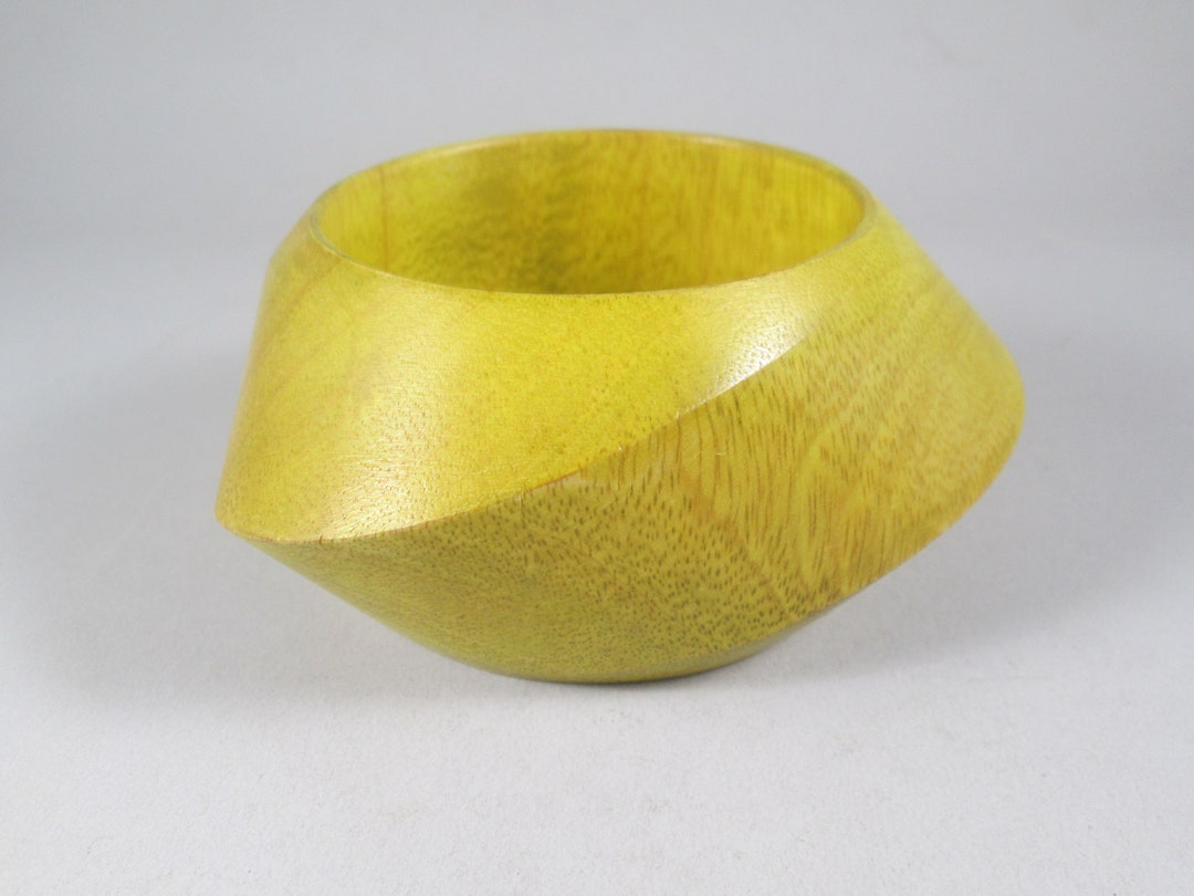 GERDA LYNGGAARD Monies Wood Bangle Bracelet. Huge & Massive Asymmetric ...