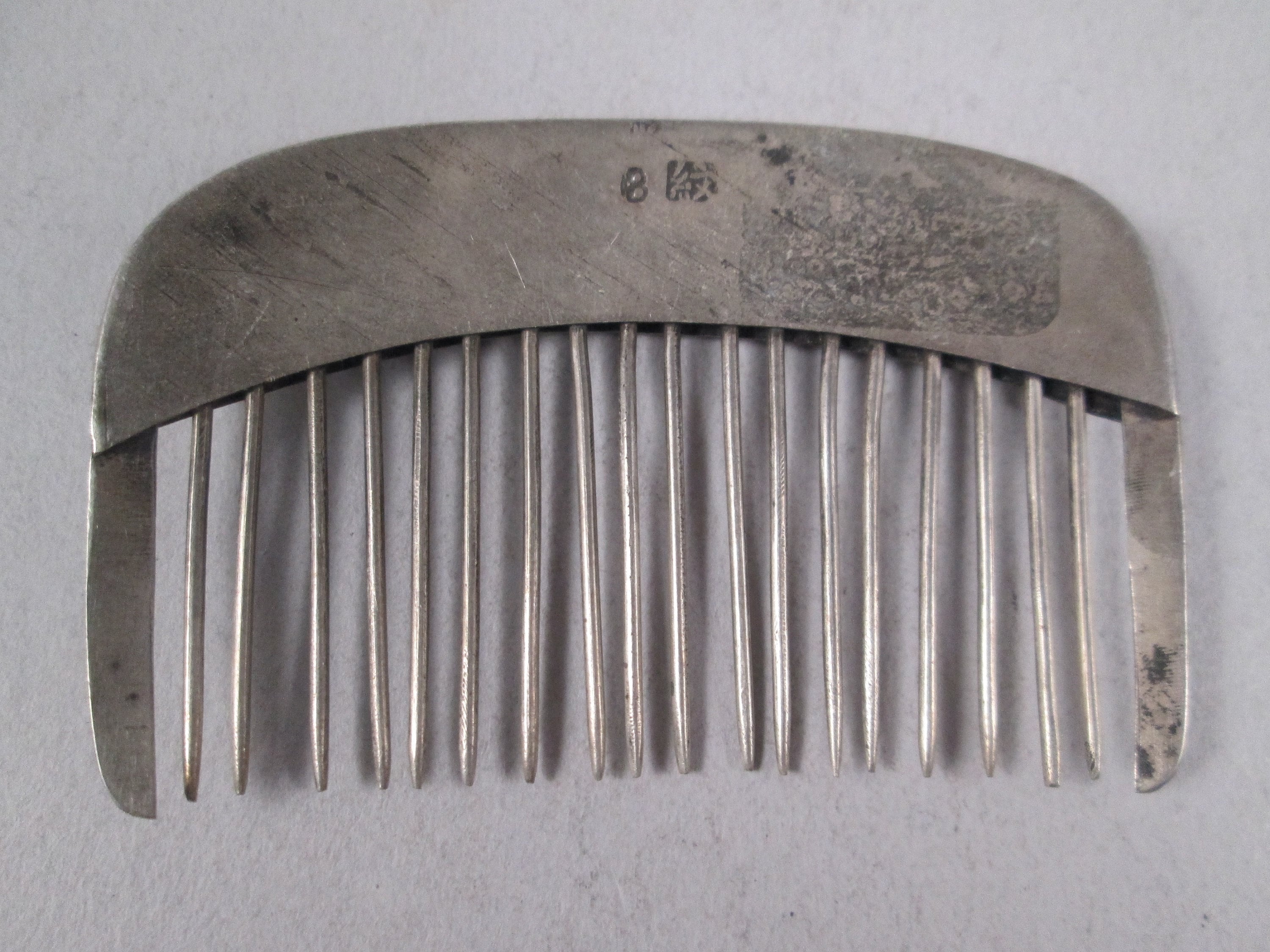 Antique Chinese Silver Small Hair Comb. Dragon Chasing Pearl Repousse ...