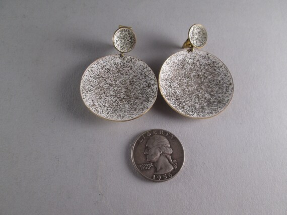 Mid Century Modern Dangle Concave Disc 2" Clip On Dan… - Gem