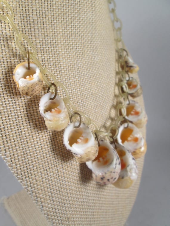 Vintage 1930s CELLULOID Shell Necklace & Bracelet. R… - Gem