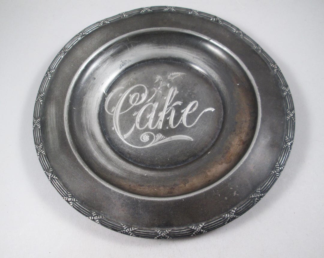 VICTORIAN Silverplate "cake" Plate. Beautifully Antique Engraved in ...