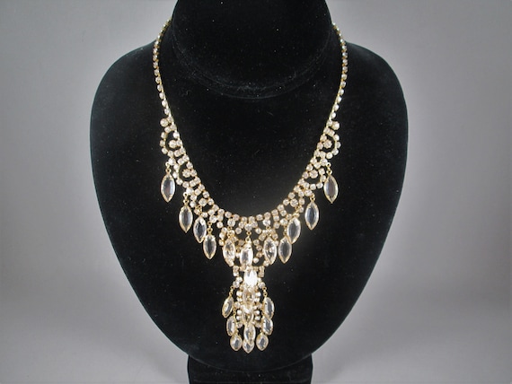Huge JULIANA Waterfall Necklace. Clear Crystal Prism… - Gem