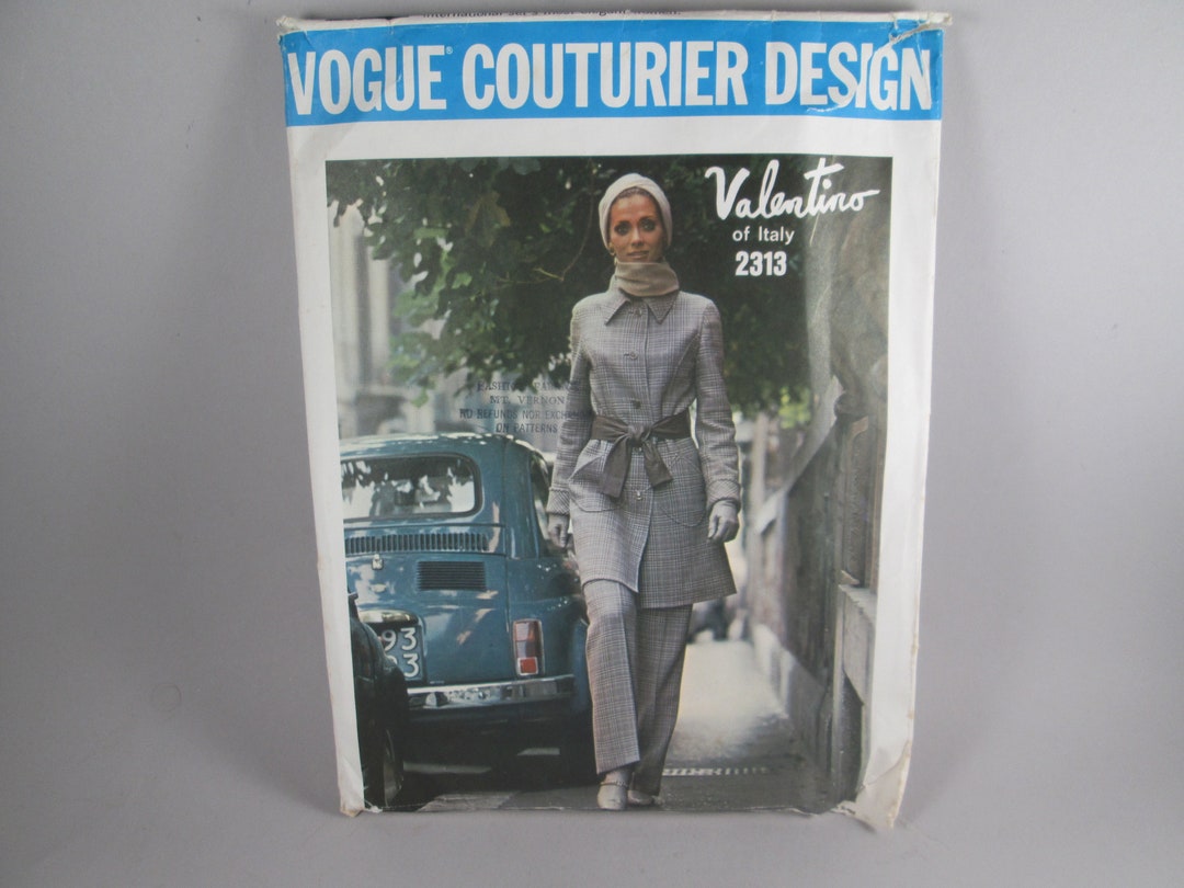 VALENTINO Vogue Pattern #2313. Vintage Couture Dress, Jacket Pants ...