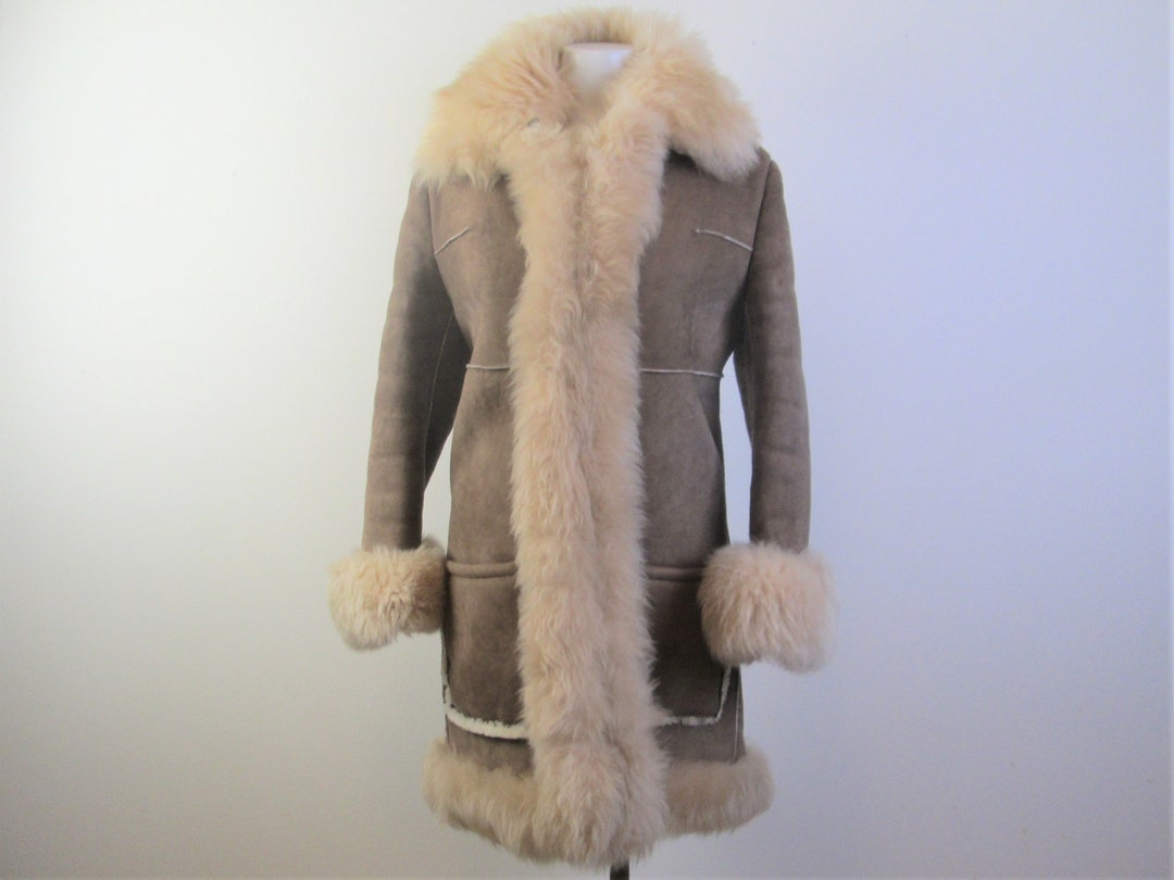 Vintage SHEARLING COAT. Classic Penny Lane, Sheared Wool Lining & Trim ...
