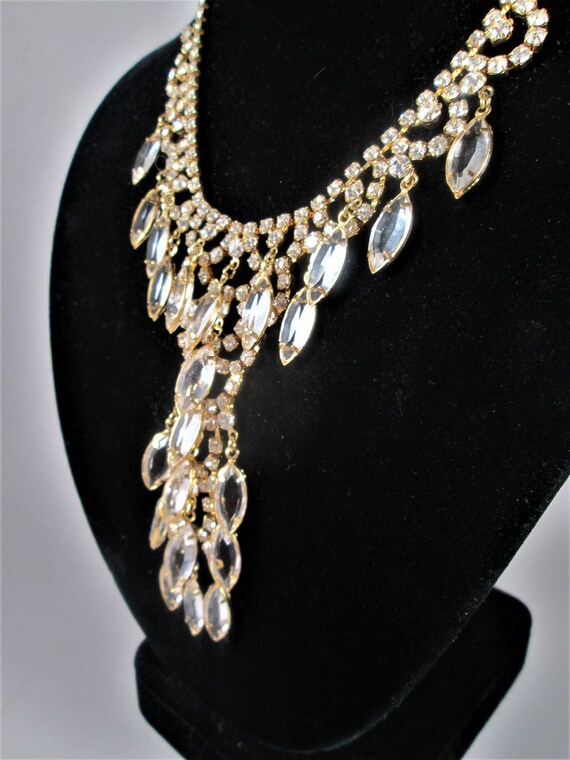 Huge JULIANA Waterfall Necklace. Clear Crystal Prism… - Gem