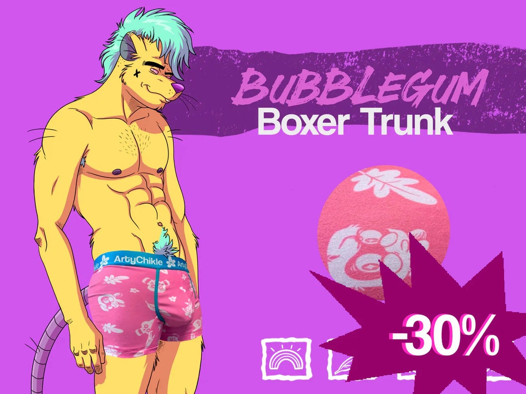 Bubble Gum Boxer Trunk by Artychikle underwear Undies Boxer Trunk Trunks Fun Colorful - Etsy
