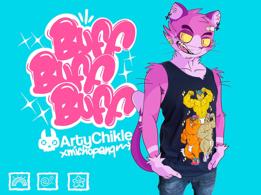 BUFF BUFF BUFF Tank Top Shirt by Artychikle Street Wear Furry Fandom ...