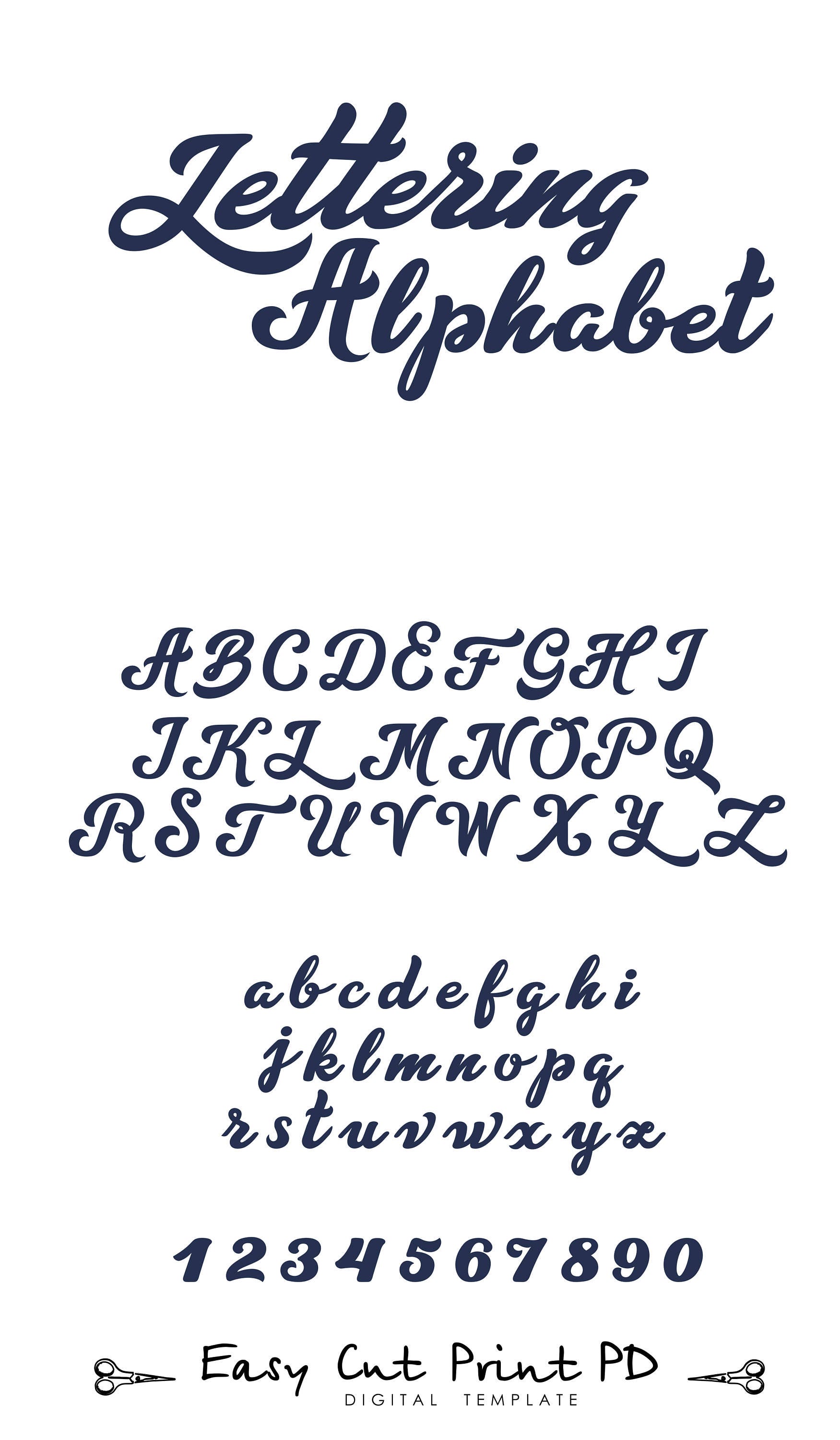 Lettering Script alfabeto lettere SVG DXF vettoriale tagliare | Etsy