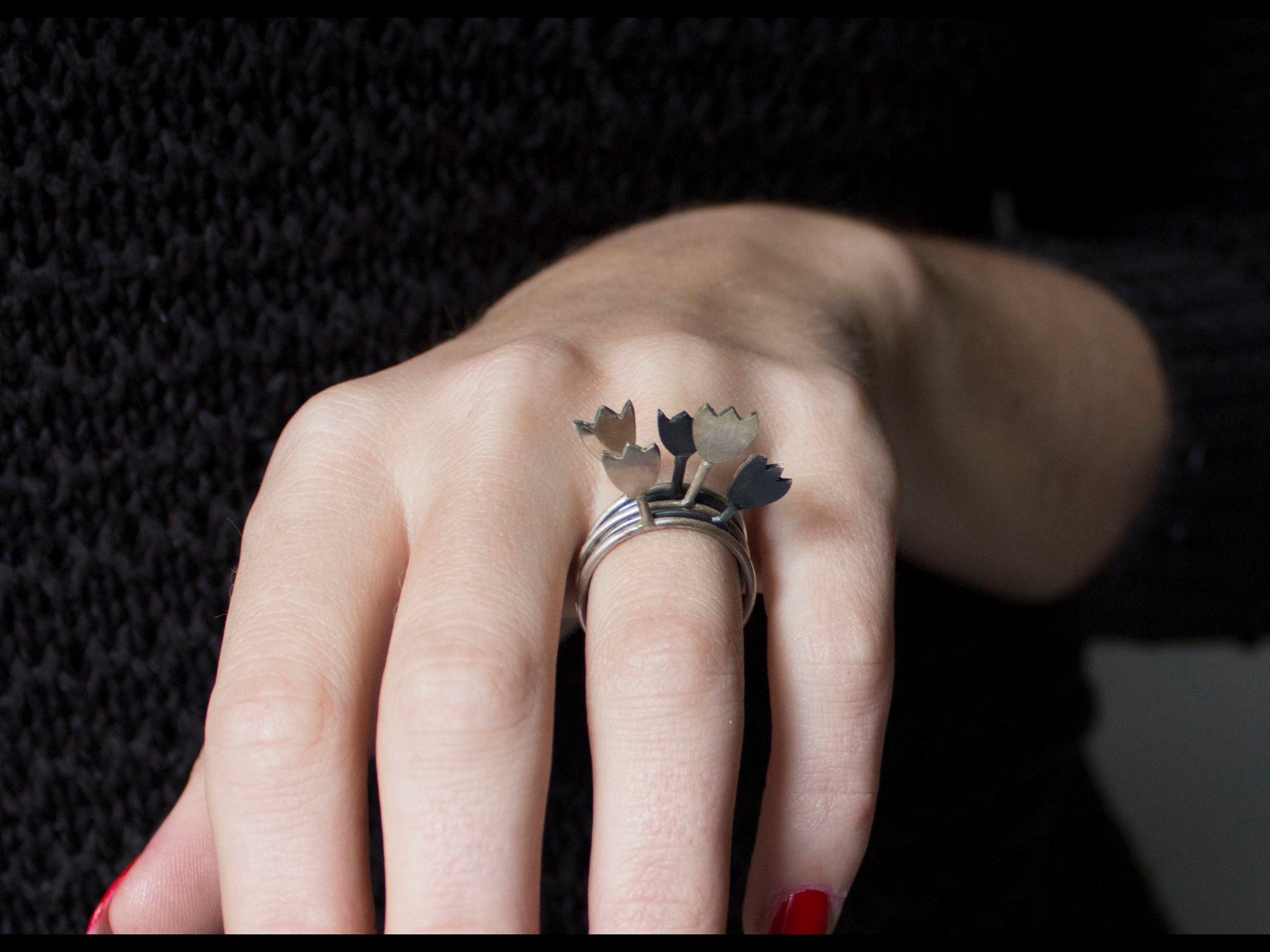 Tulip Ring Silver | Etsy