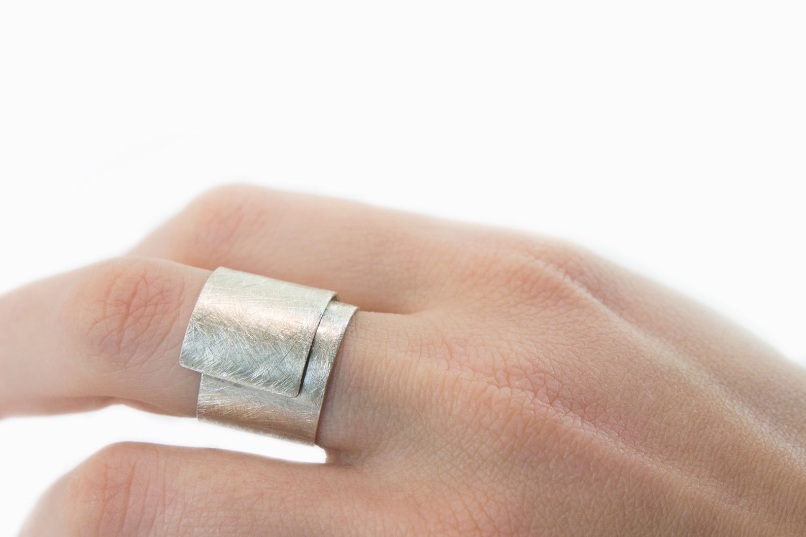 A Wide Silver Ringan Overlay Ring - Etsy