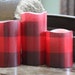 Flameless Check LED Pillar Candles 3 Flameless LED Check Candles Red ...