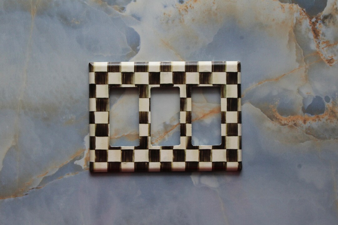 Black and White Check Light Switch Plate Cover - Black and White Check ...