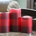 Flameless Check LED Pillar Candles 3 Flameless LED Check Candles Red ...