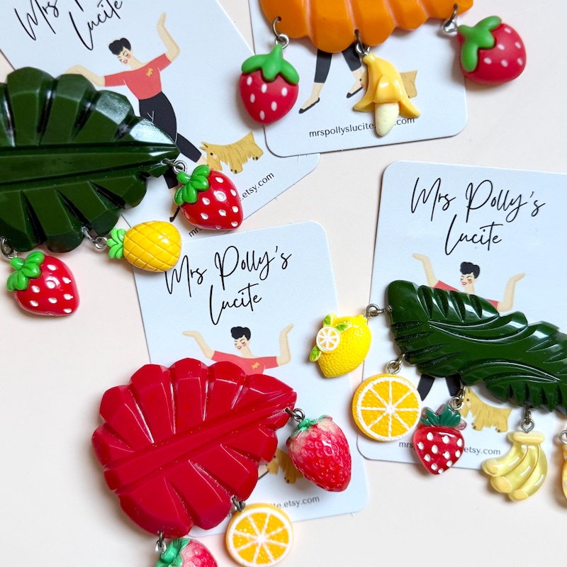 Tutti Frutti Brooches - Etsy