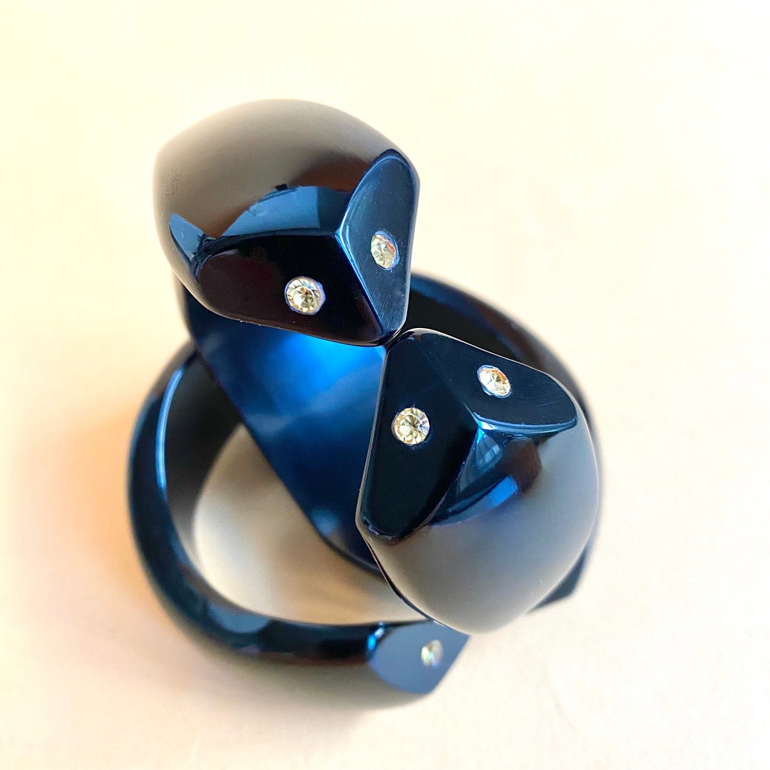 Double Headed Snake Bangle - Resin Bangle Bracelet - Retro Bakelite ...