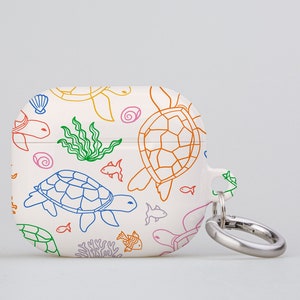 Line Art Turtles Limited-edition AirPod AirPod Pro Case Cover Cute ...