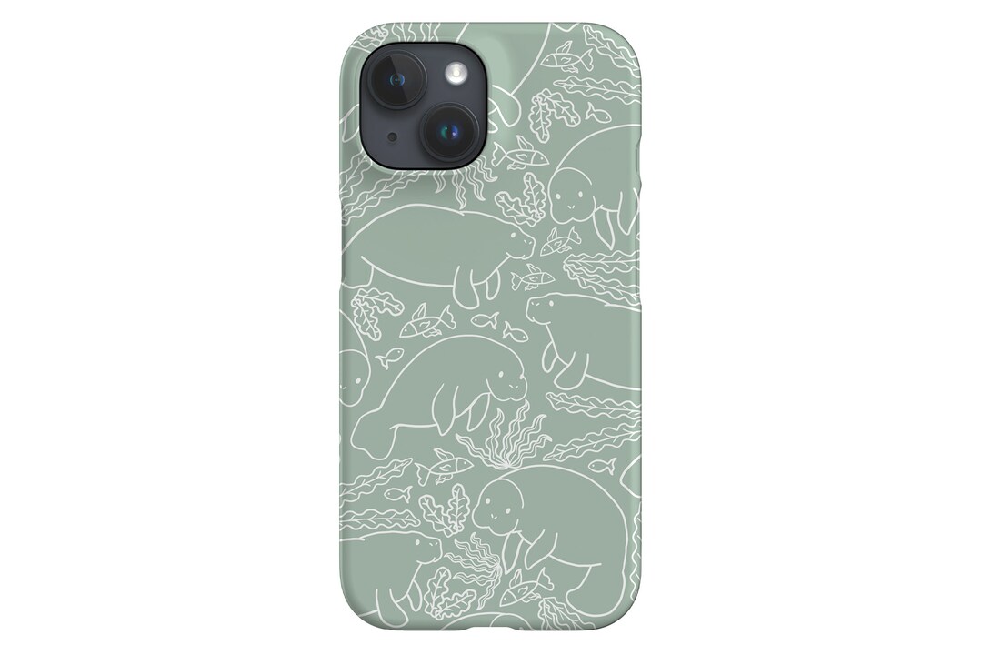 Manatee Coral Reef Phone Case: Mint Sea Cow Design - Etsy