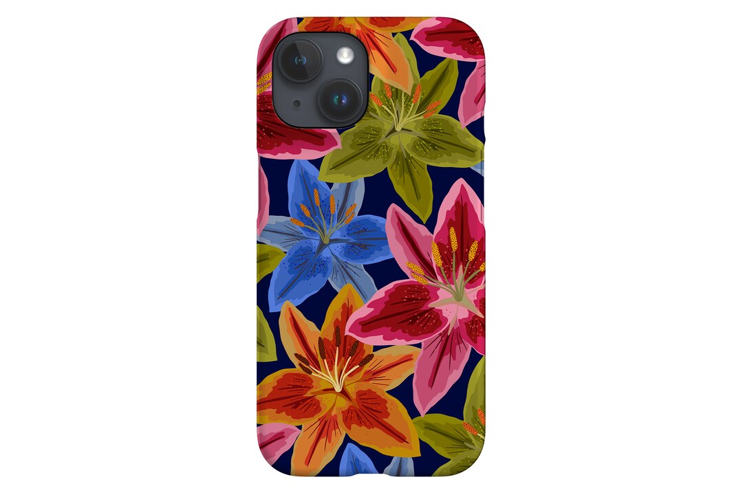 Lily Floral Phone Case: Colorful Abstract Flowers, Multi - Etsy