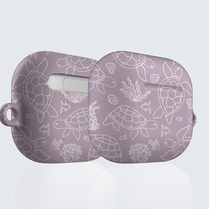 Line Art Turtle Airpods Case: Lilac Purple Sea Animal Cover - Etsy