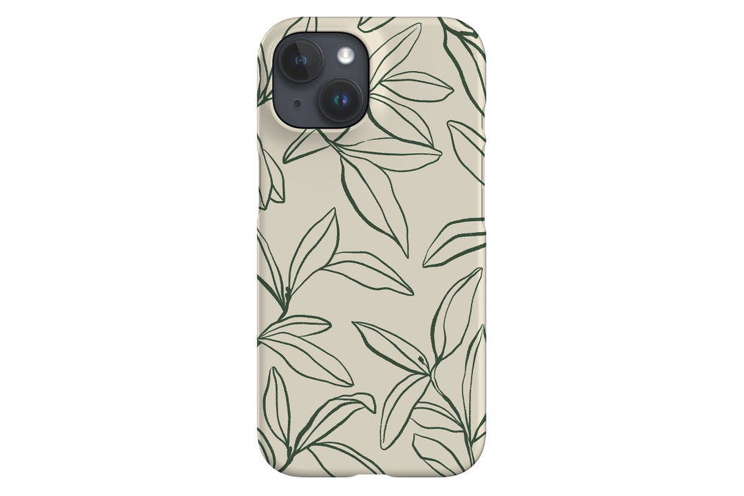 Willow Leaves Line Art Limited-edition Phone Case Cottagecore Plant ...
