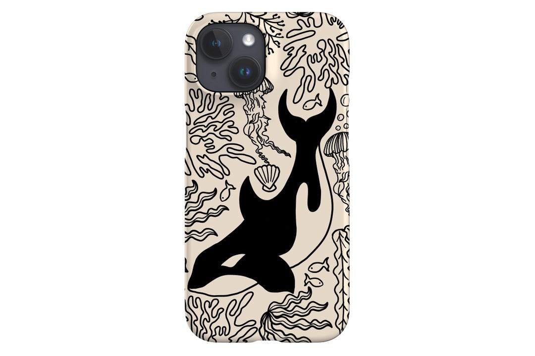 Orca Coral Reef Phone Case: Hand-designed Ocean Art; Cream - Etsy