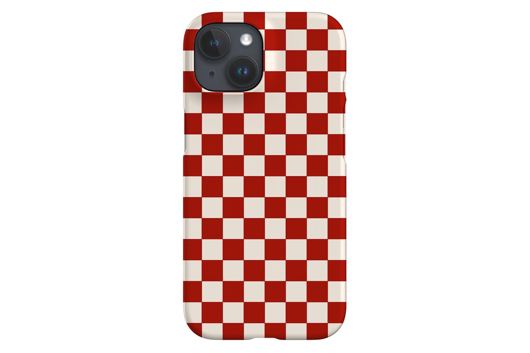 Checkered Phone Case | Classic Grid Check | Cover for iPhone 16 15 14 ...