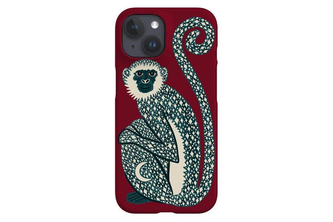Monkey Stars Phone Case: Mystic Animal Cover; Red - Etsy
