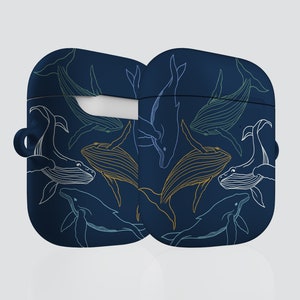 Humpback Whale Line Art AirPod AirPod Pro Keychain Case Cover | Cute ...