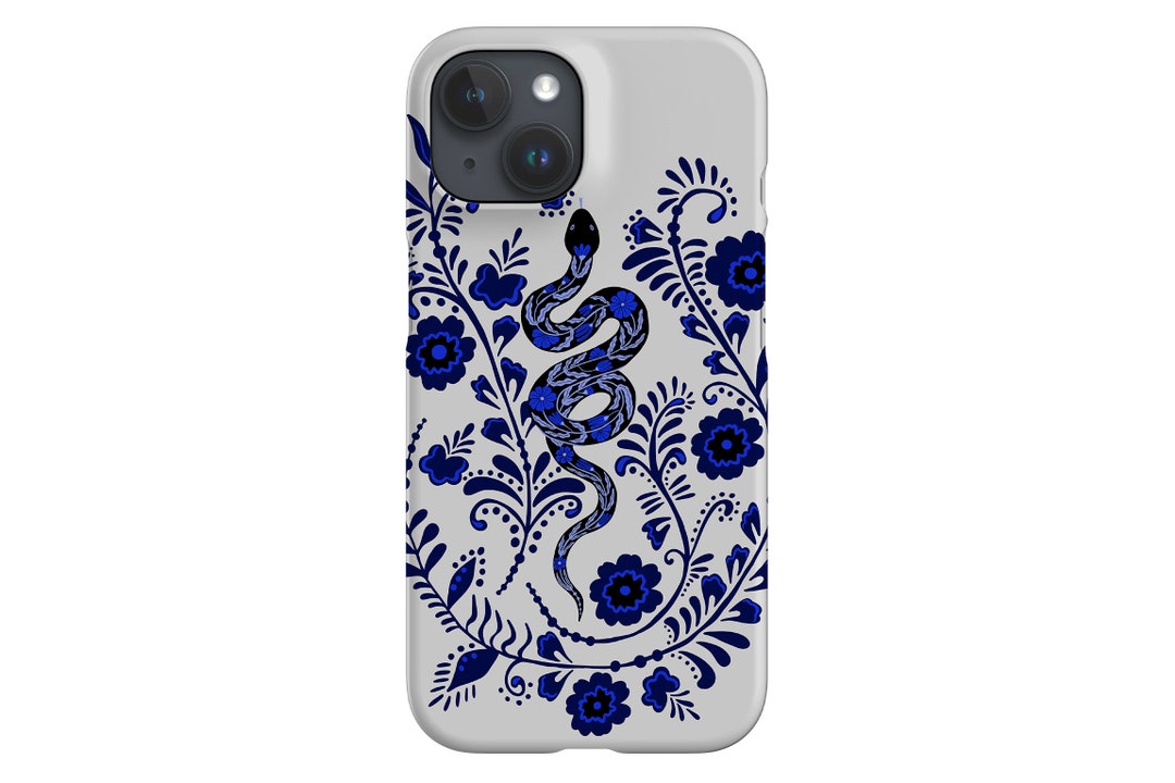 Floral Snake Phone Case | Limited-edition Reptile Art; Off-white - Etsy