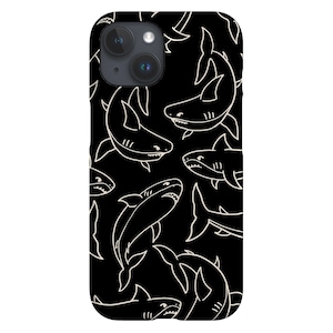 Shark Line Art Scatter Limited-edition Phone Case Ocean White Shark ...