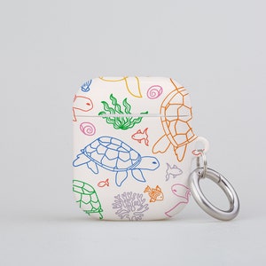 Line Art Turtles Limited-edition AirPod AirPod Pro Case Cover Cute ...