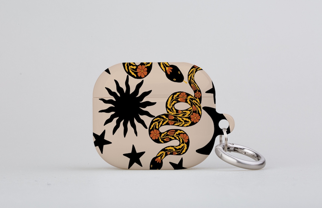 Mystic Snake AirPod Case: Floral Sun Moon Stars, Off-white - Etsy