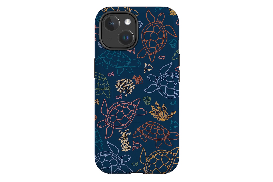 Turtles Magsafe iPhone Case Line Art Tortoise Ocean Animal Wireless ...