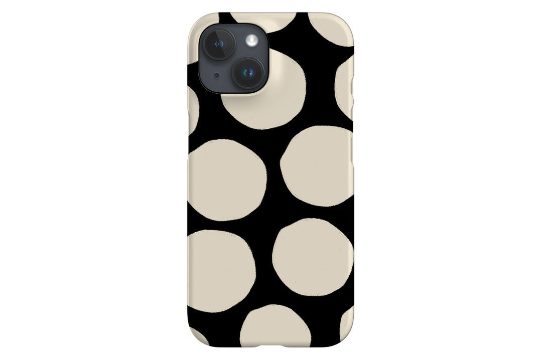 Large Full Moons Phone Case: Black Polka Dot Design - Etsy