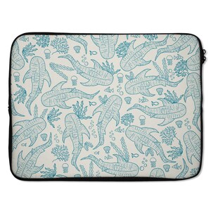 Whale Shark Scatter Coral Reef Laptop Sleeve | Ocean Sea Animal Fish ...