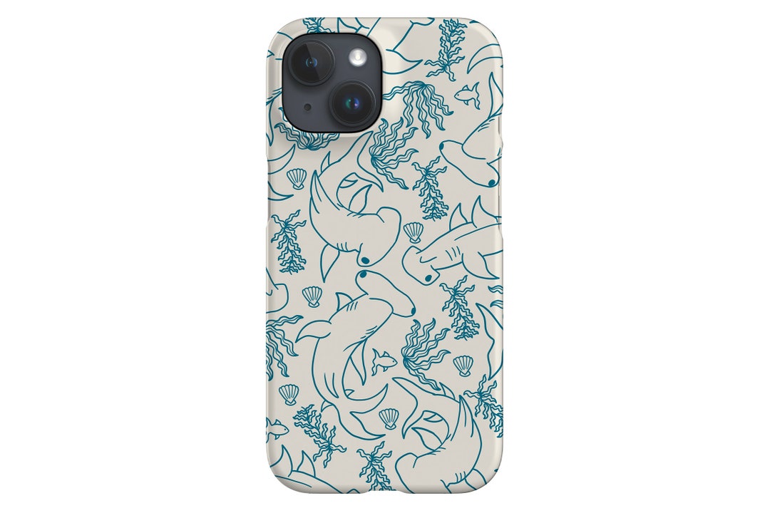 Hammerhead Shark Coral Reef Phone Case: Beige & Blue Ocean Cover - Etsy