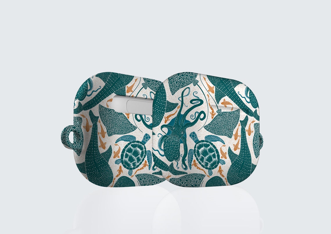 Whale Shark Aqua AirPod Case: Artwork by Denes Anna Design; Turtle ...