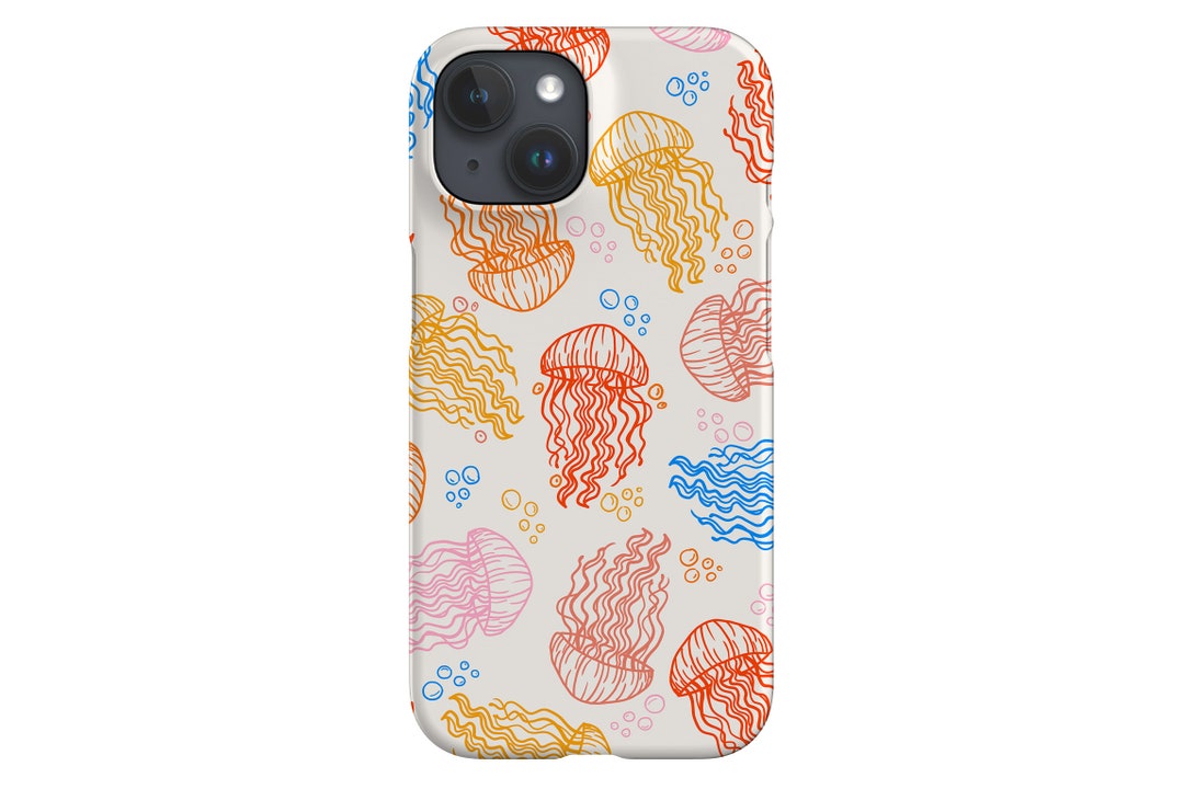 Jellyfish Scatter Bubble Limited-edition Phone Case Line Art Ocean ...
