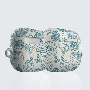 Seashell Coral Reef Line Art Airpods Case; Beige Blue - Etsy UK