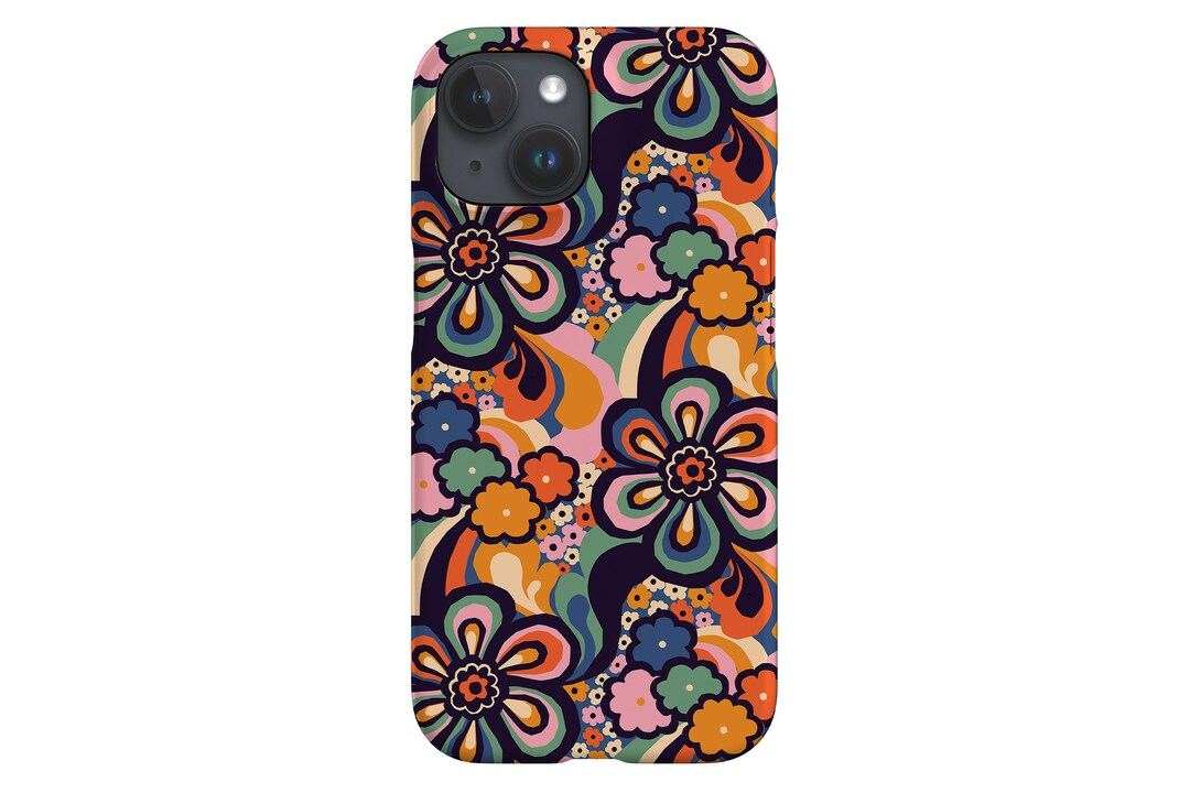 Flower Power by Masha Volnova Phone Case Colourful Trippy 70s Groovy ...