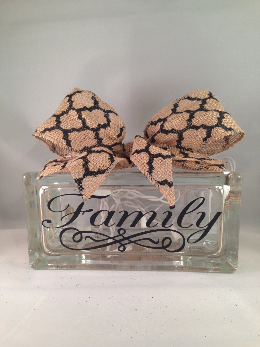 FAMILY Rectangular Decorative Home Decor Lighted Glass Block - Etsy