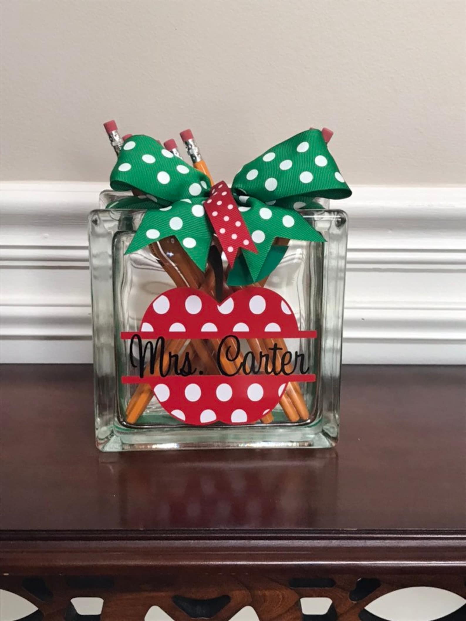 Personalized Glass Block, Teacher Gift, Teacher Appreciation, Teacher ...