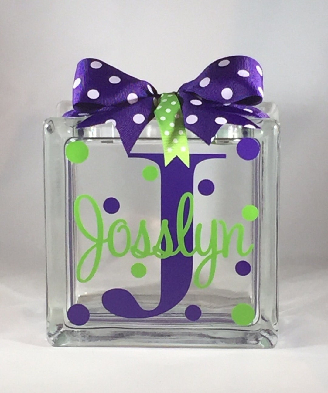 Girls Customized/personalized Glass Block Money Bank/piggy Bank (6-inch ...