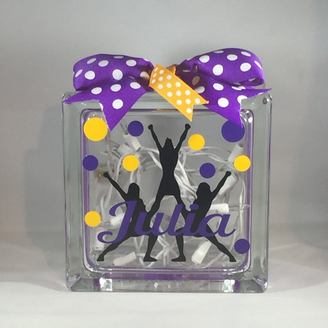 Girls Customized/personalized Cheerleader Lighted Glass Block ...