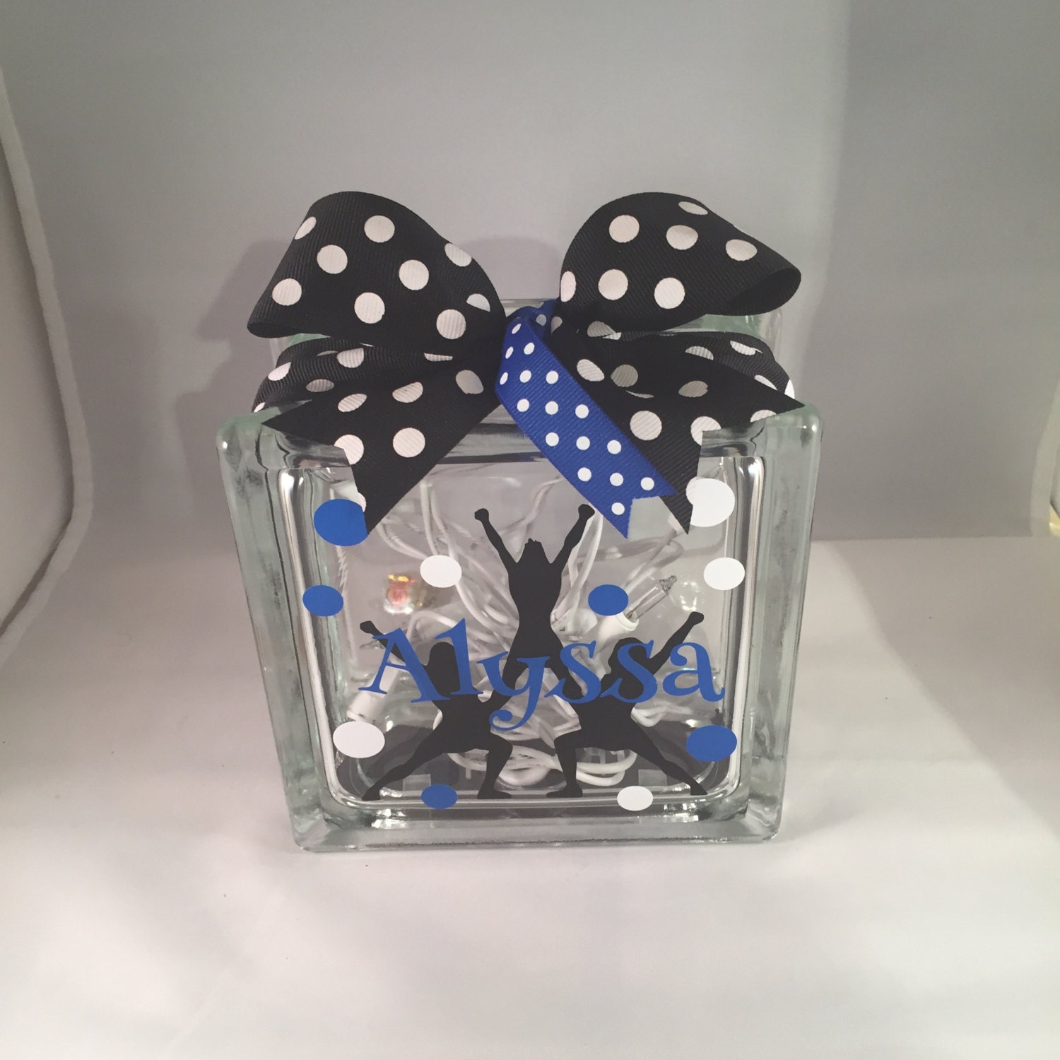 Girls Customized/personalized Cheerleader Lighted Glass Block ...