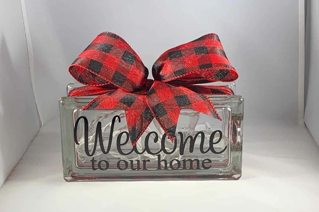 Welcome to Our Home Lighted Glass Block; Housewarming Gift; Farmhouse ...
