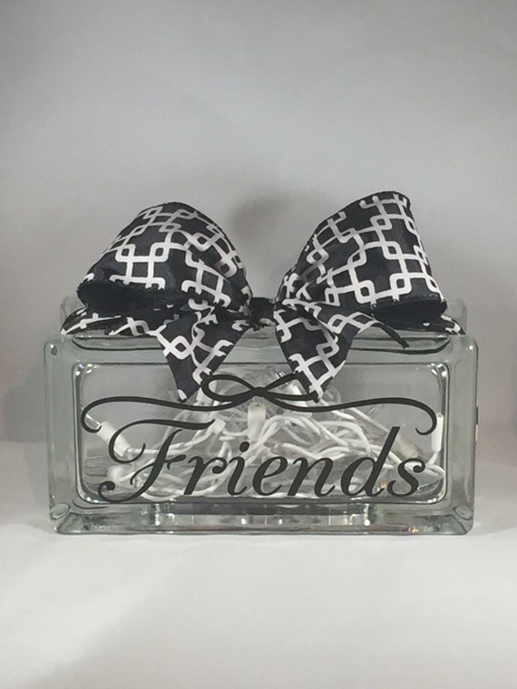 FRIENDS Rectangular Decorative Home Decor Lighted Glass Block | Etsy