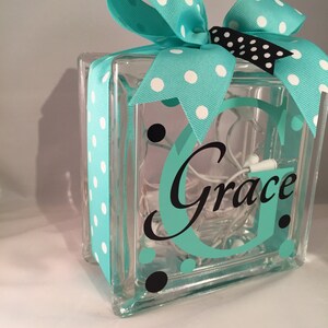 Girls Customized/personalized Lighted Glass Block Nightlight (6-inch ...